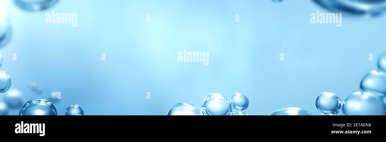 Pure effervescent vitality cosmetic refreshing hygiene or hydrogen blue ...