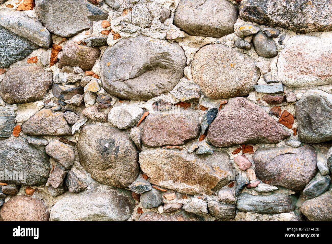 Old masonry wall of large granite cobblestones Stock Photo - Alamy