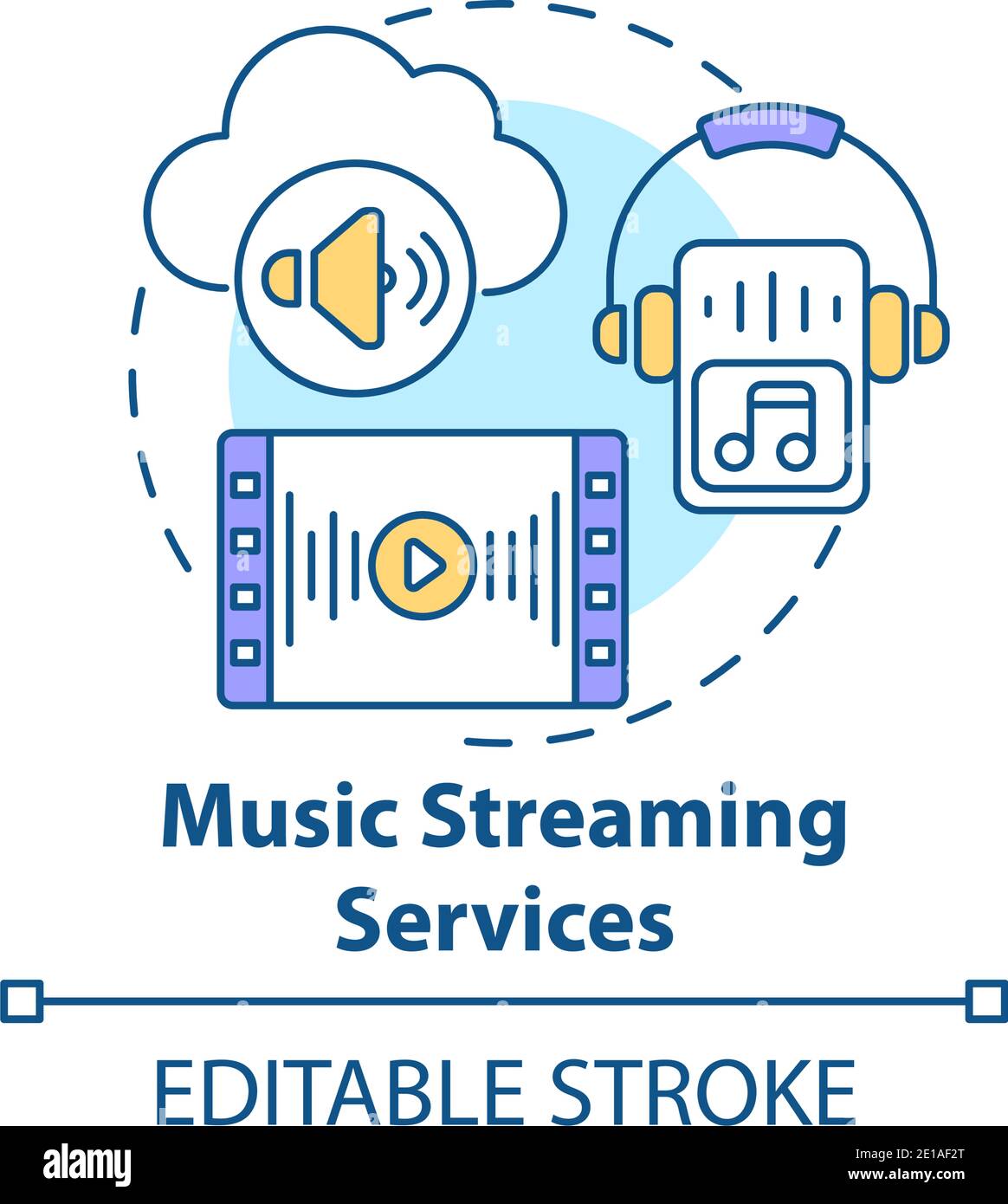 Music streaming services concept icon Stock Vector Image & Art - Alamy