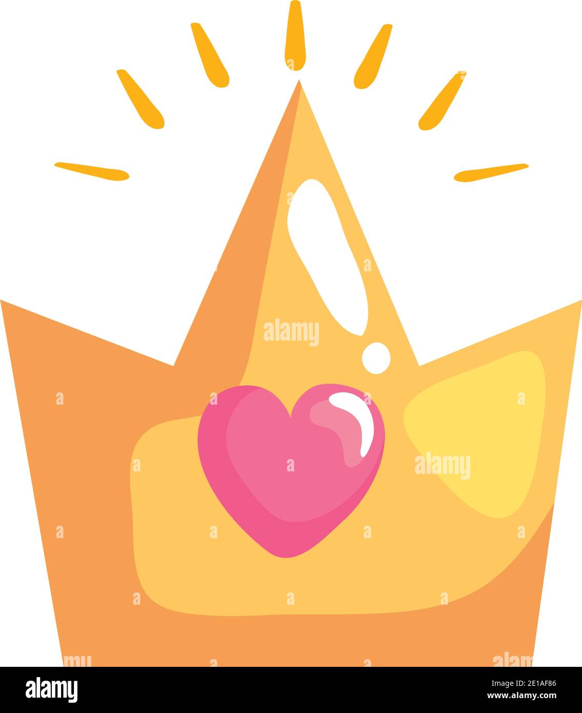crown with heart sticker retro style icon Stock Vector Image & Art - Alamy