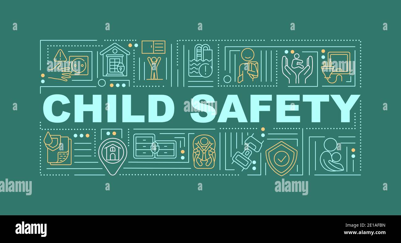 Child care, safety word concepts banner Stock Vector Image & Art - Alamy