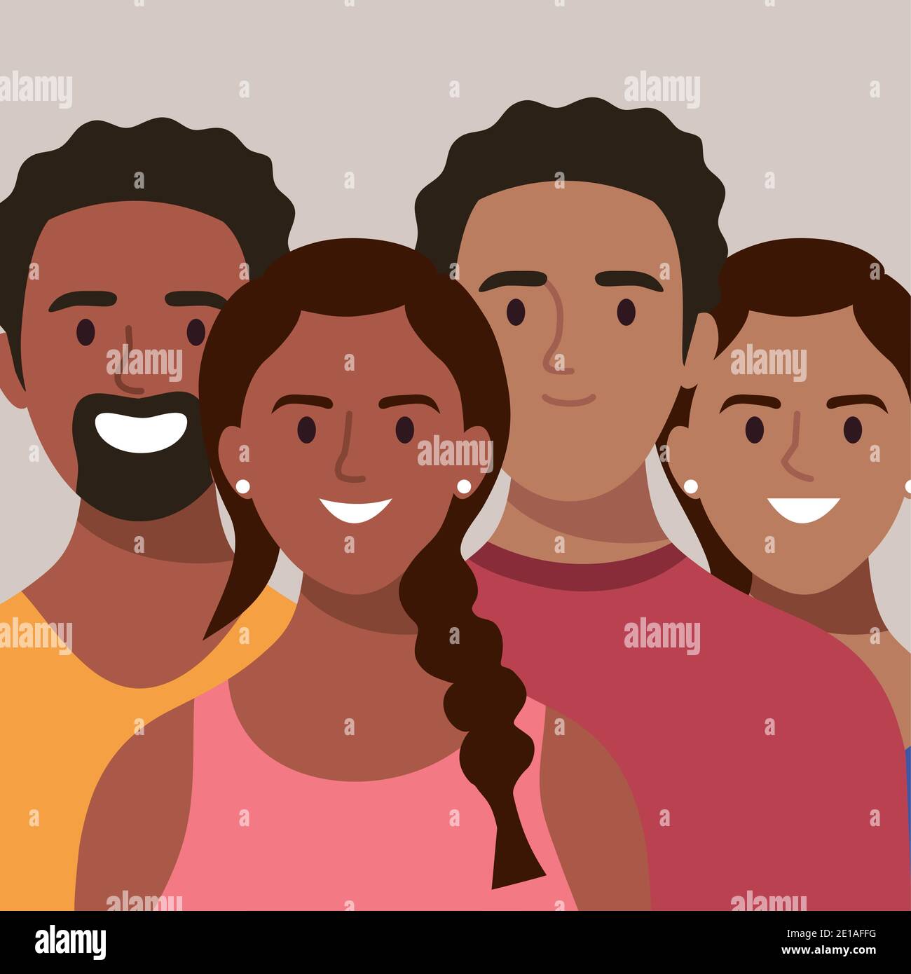 Four young adults Stock Vector Images - Alamy