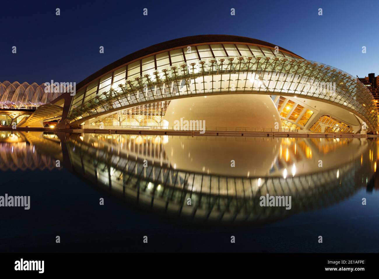 The Hemisferic IMAX dome of the City of Arts and Sciences or Ciudad de ...