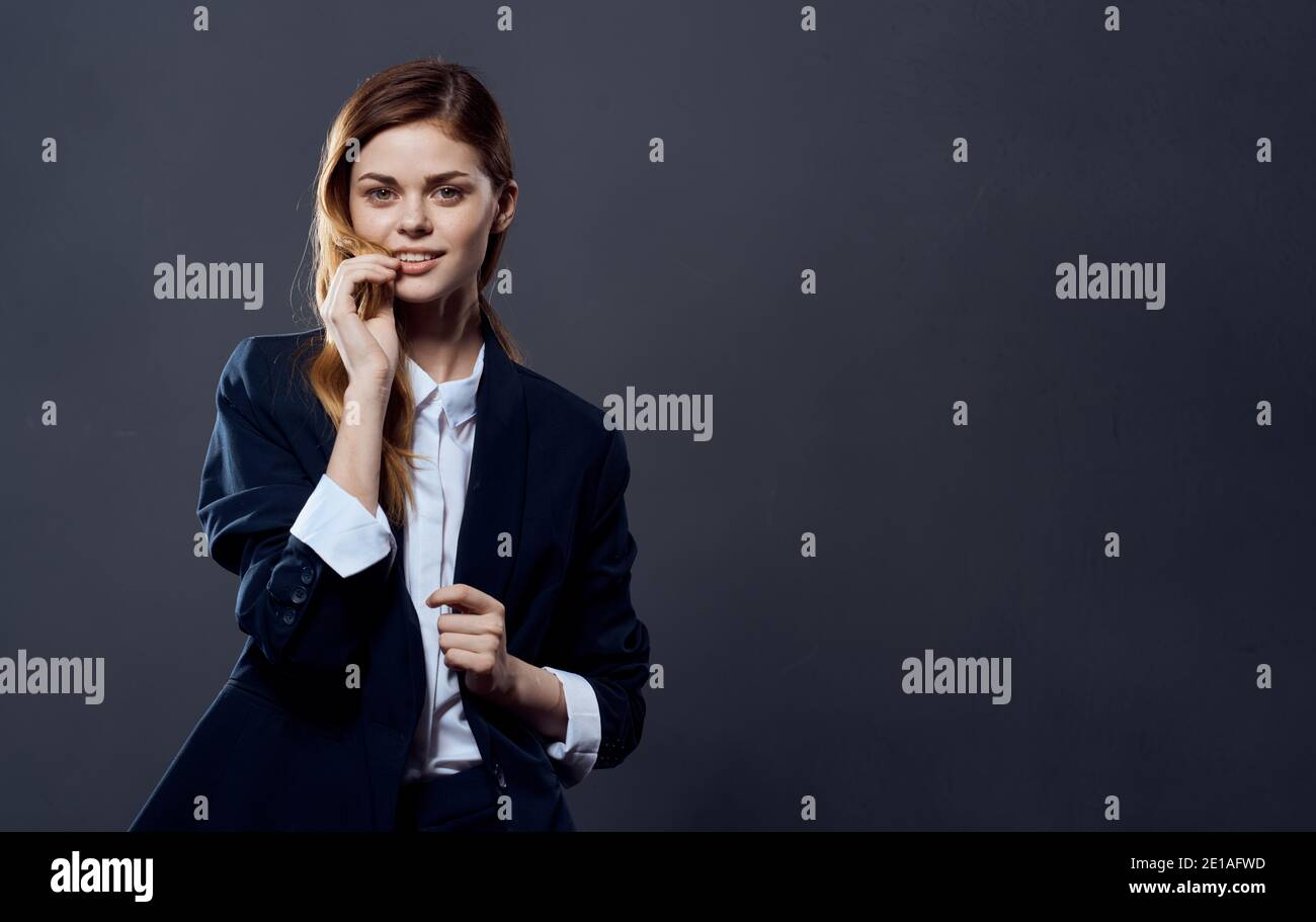 Pretty Business Woman in a Professional Office Manager Suit Official ...