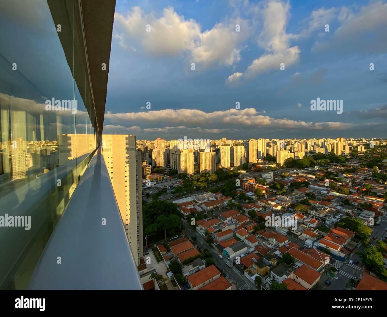 Sao Paulo reflected in the window. Brazil Stock Photo - Alamy