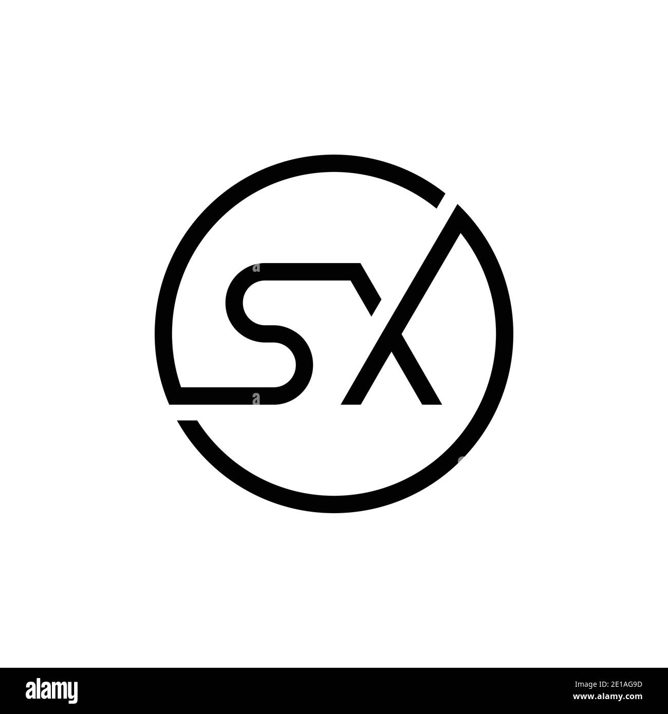 Initial Circle SX letter Logo Design vector Template. Abstract Letter SX logo Design Stock ...