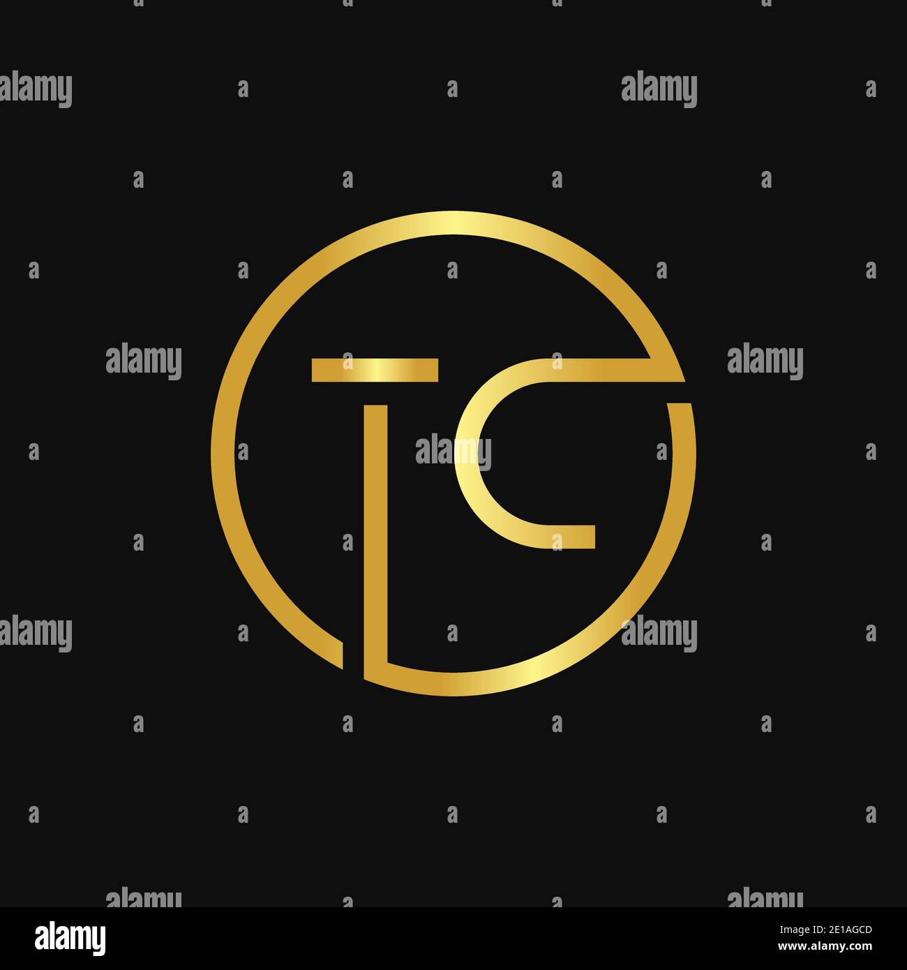Initial Circle TC letter Logo Design vector Template. Abstract Letter ...