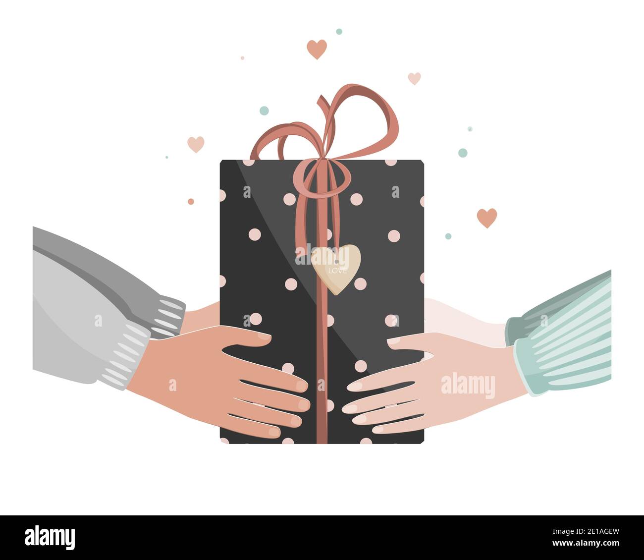 Woman giving a present Stock Vector Images - Alamy