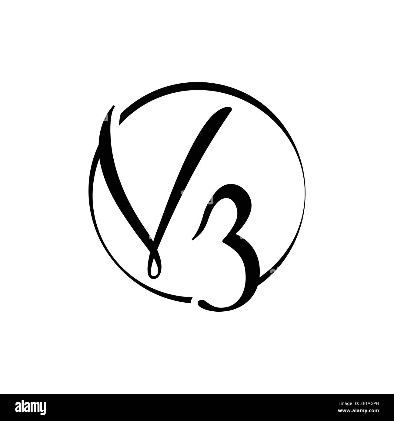 Initial VZ letter Logo Design vector Template. Abstract Script Letter ...