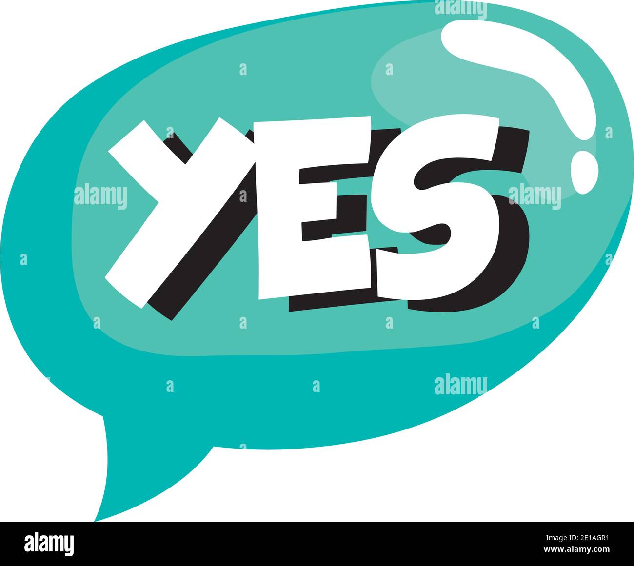 speech bubble with yes word sticker retro style icon Stock Vector Image ...