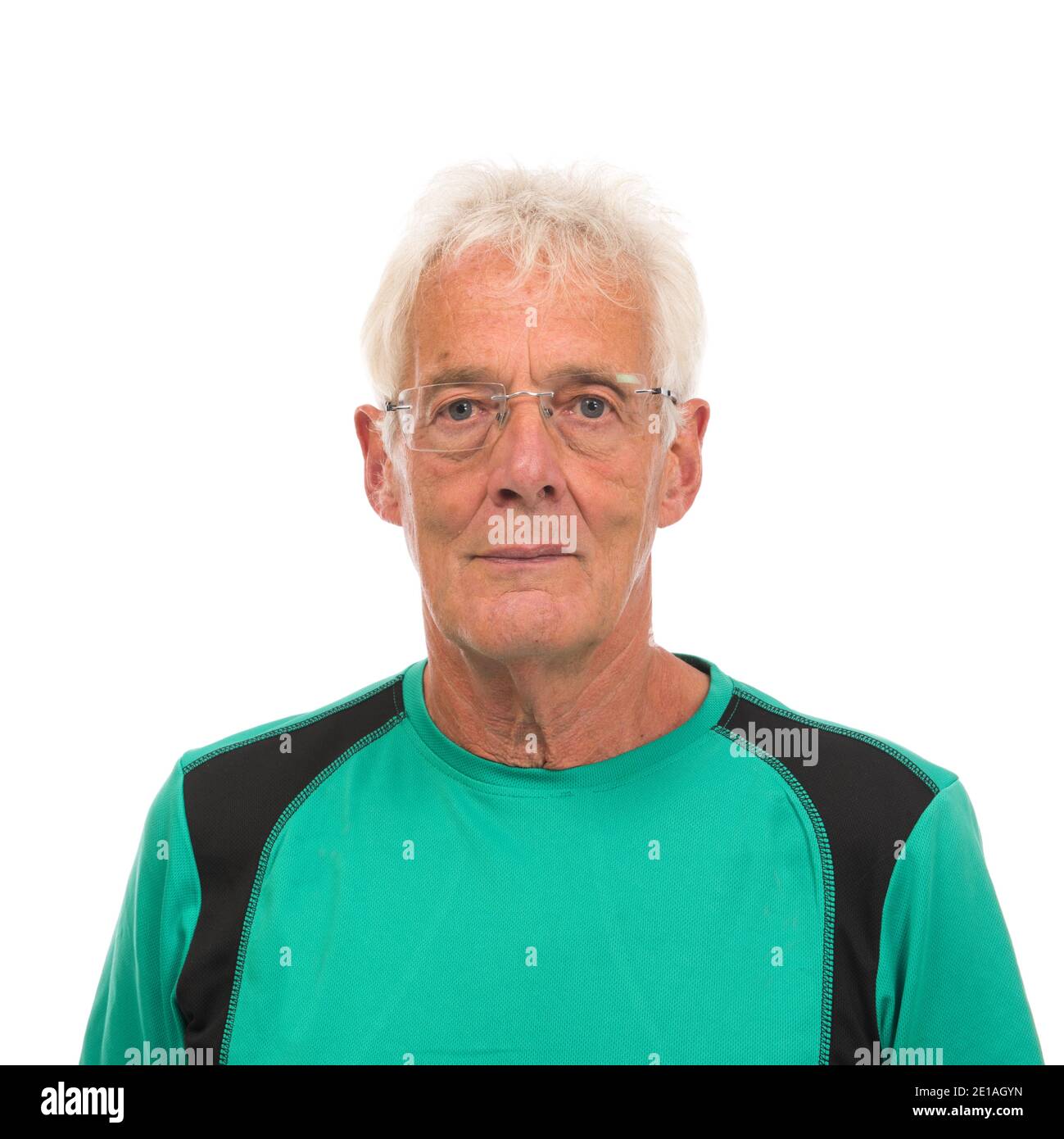 Portrait senior sport man against white background Stock Photo - Alamy