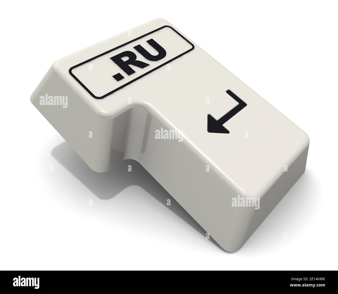 One enter key of keyboard labeled domain name .ru. Computer Enter key ...