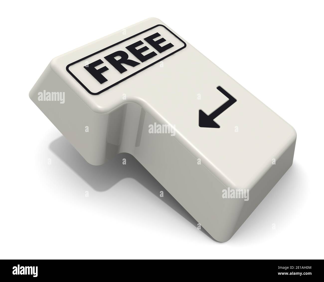 The enter key labeled by FREE. Computer Enter key with black word FREE ...