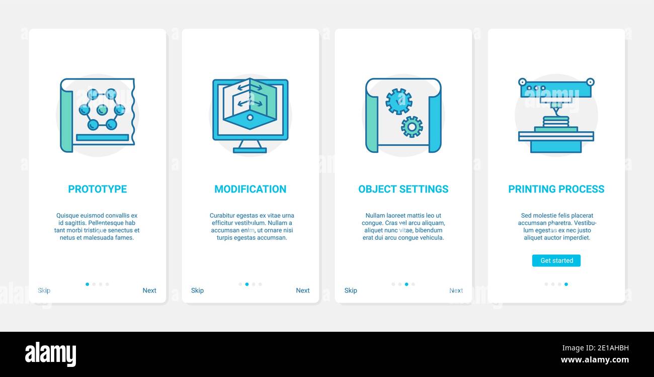 Creative 3d Modelling Process Scale Modification Vector Illustration Ux Ui Onboarding Mobile