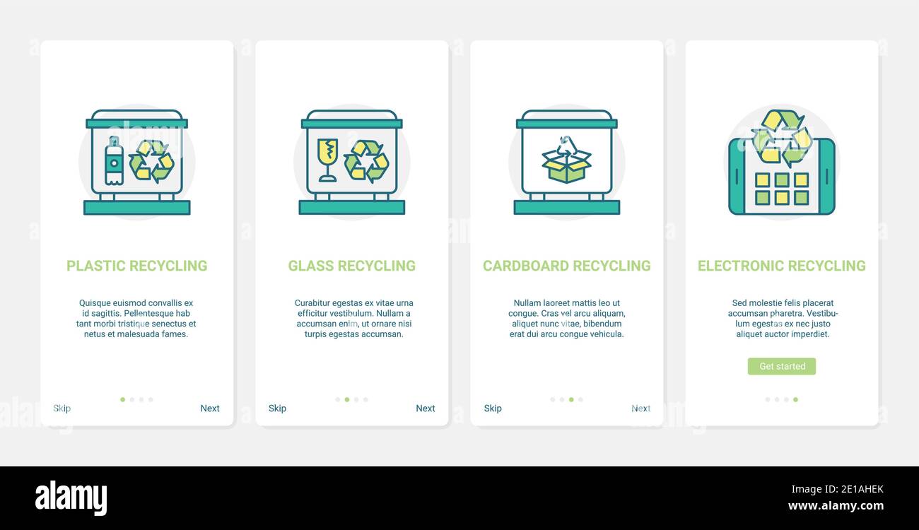 Zero waste, eco garbage recycling technology to save ecology vector ...