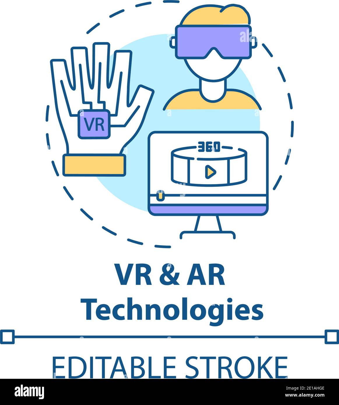 VR and AR technologies concept icon Stock Vector Image & Art - Alamy