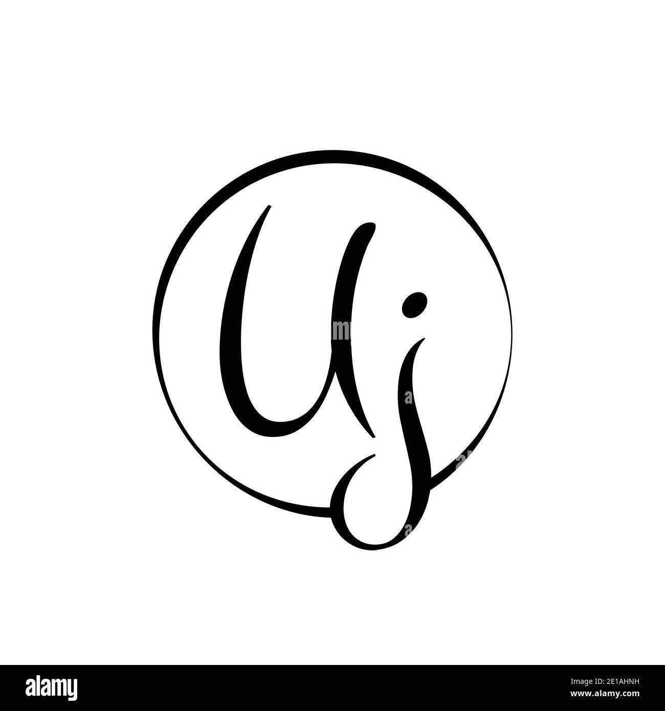 Initial UJ letter Logo Design vector Template. Abstract Script Letter ...