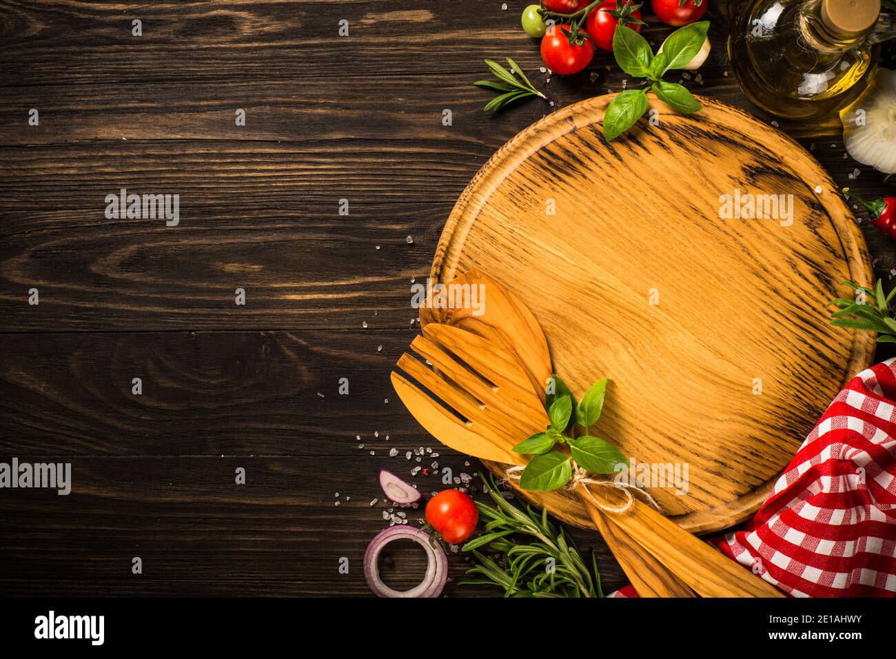Food cooking background top view Stock Photo - Alamy