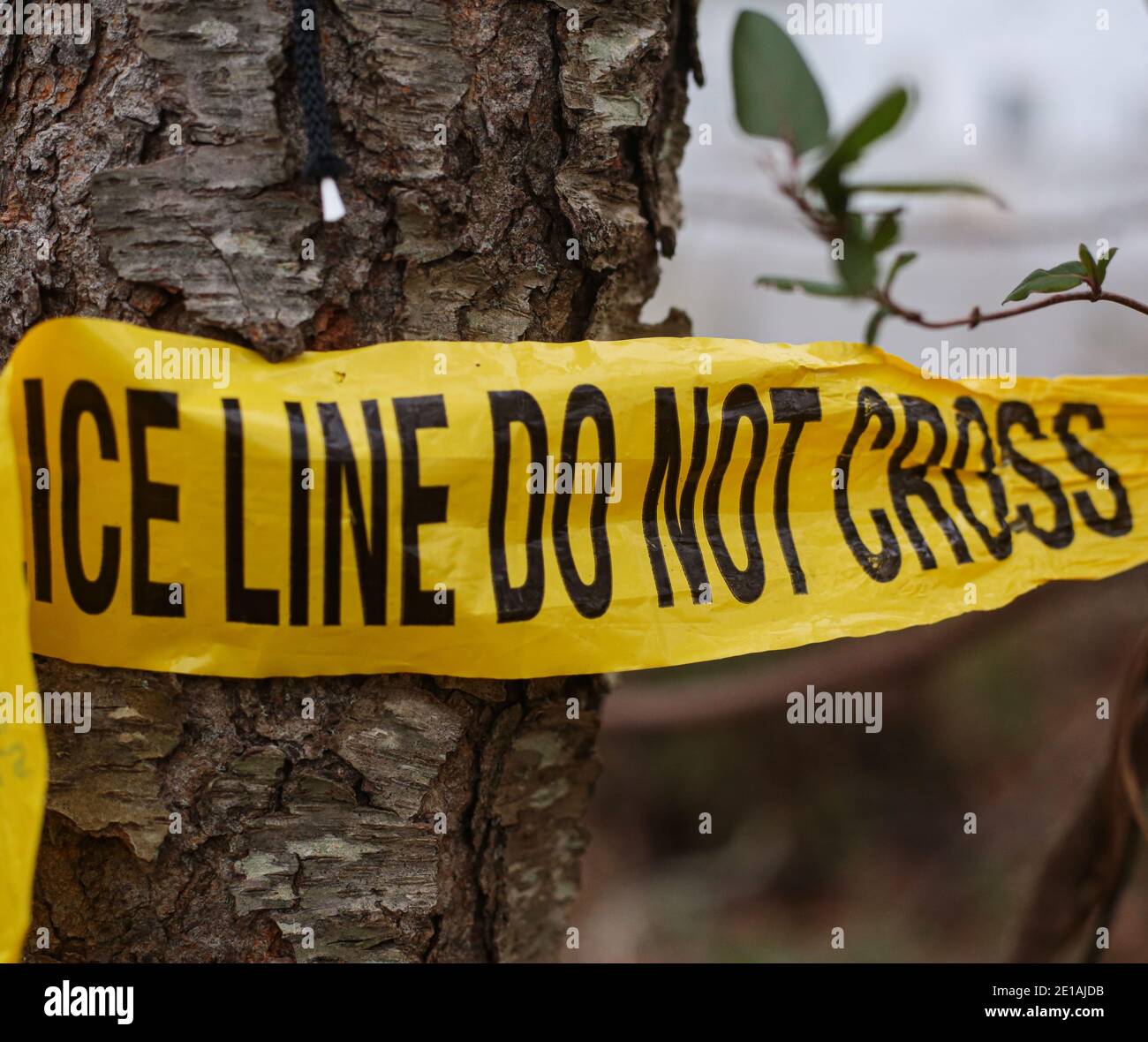 Police line , caution do not enter area Stock Photo - Alamy