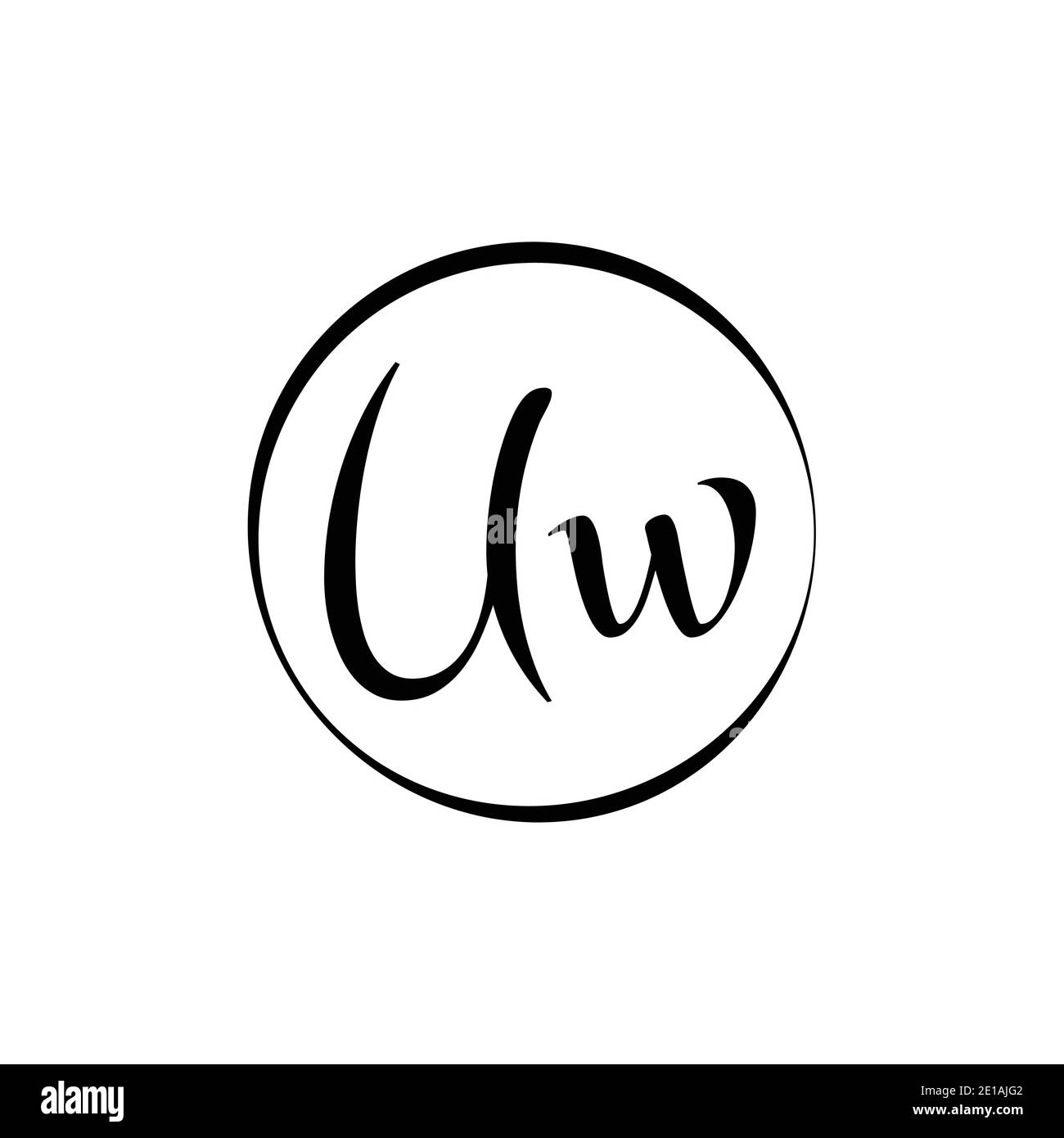 Initial UW Letter Logo Design Vector Template Abstract Script Letter initial-uw-letter-logo-design-vector-template-abstract-script-letter