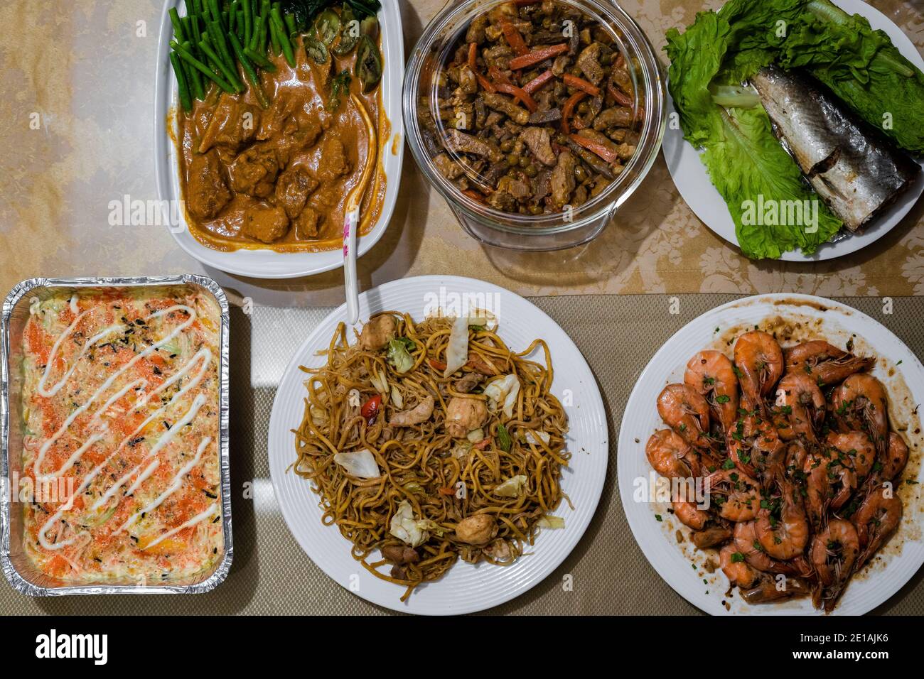Delicious food on the table for a sumptuous meal Stock Photo - Alamy