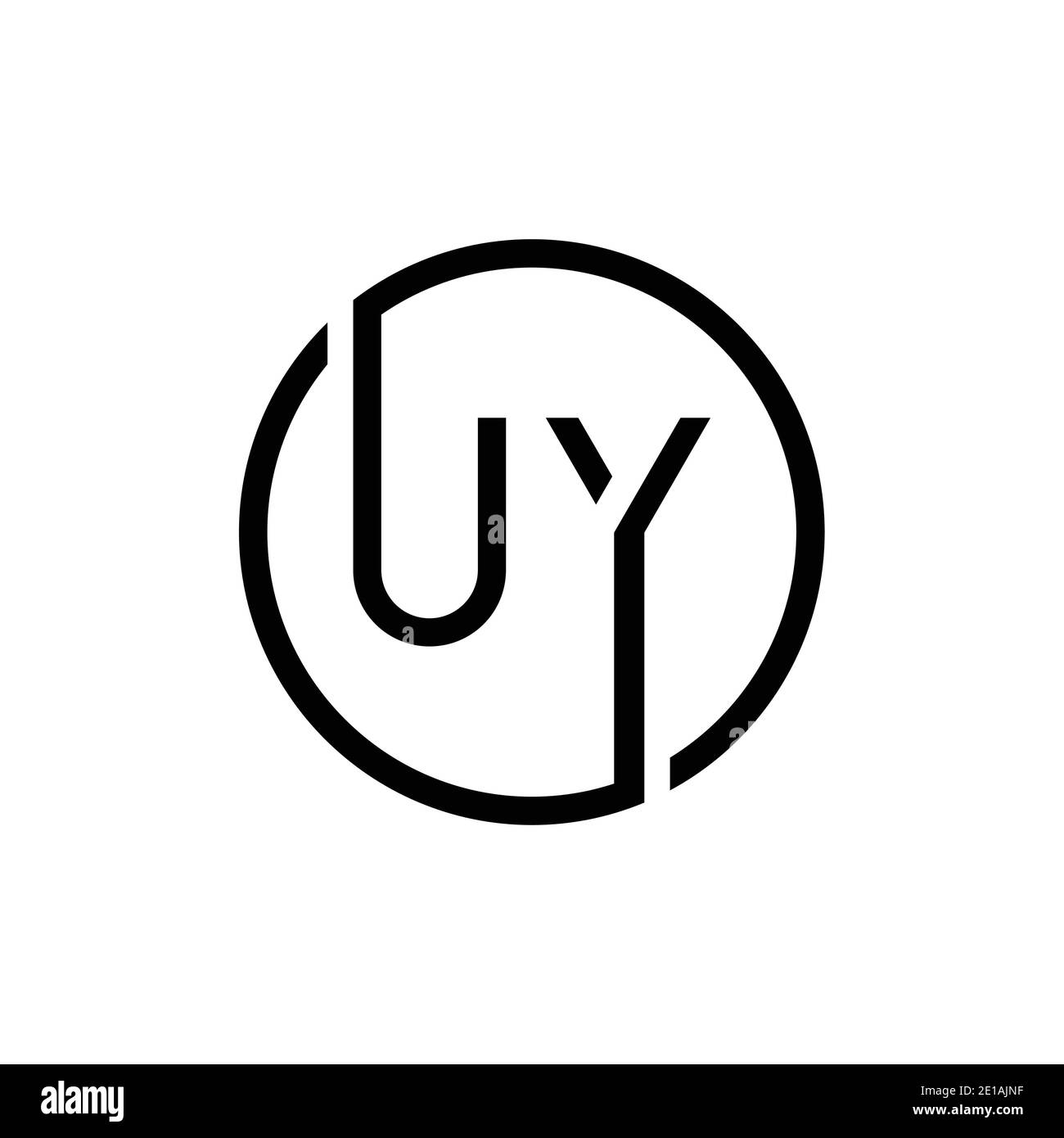 Initial Circle UY letter Logo Design vector Template. Abstract Letter ...