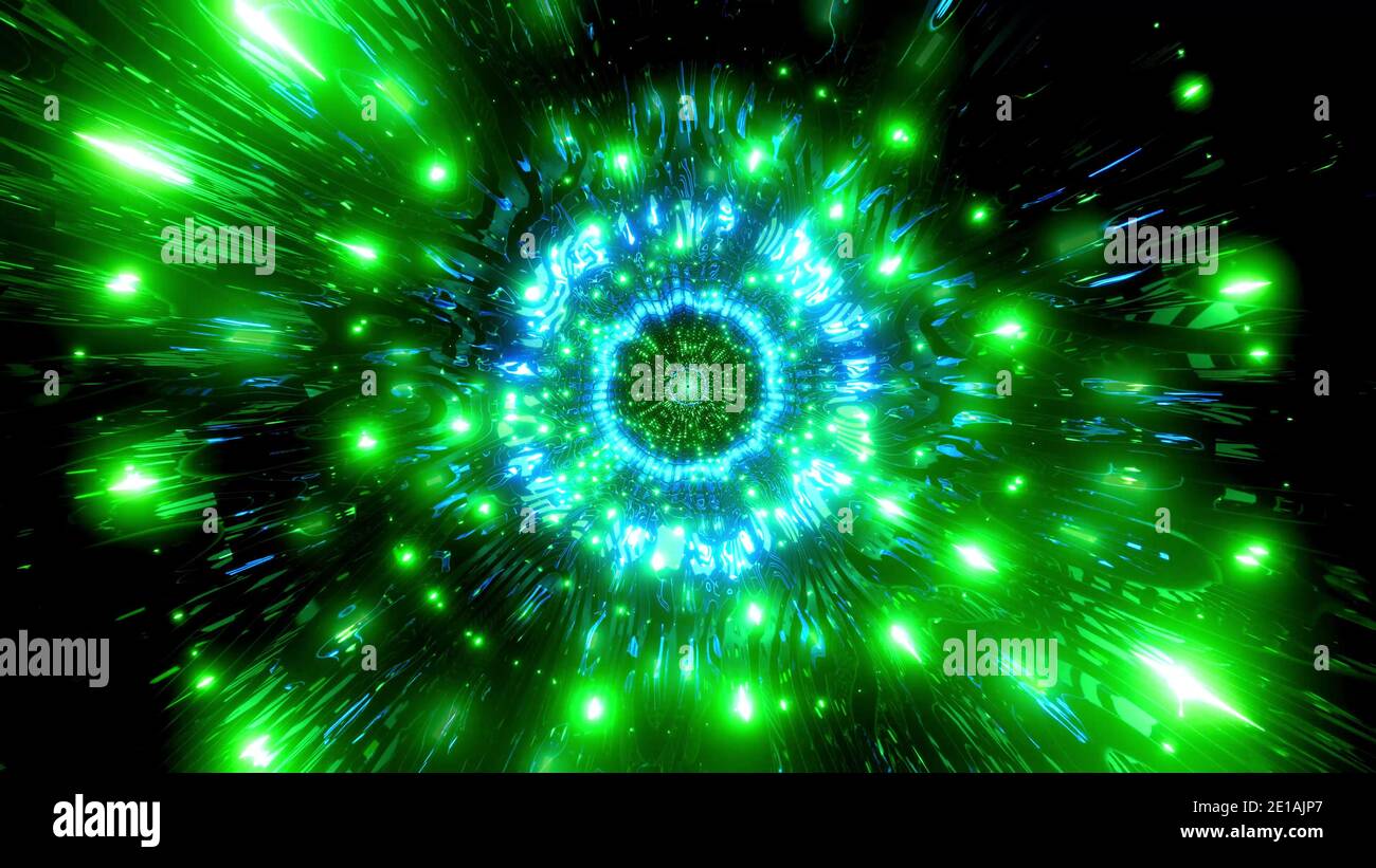 Color changing 4k uhd color changing neon sci-fi tunnel 3d illustration ...