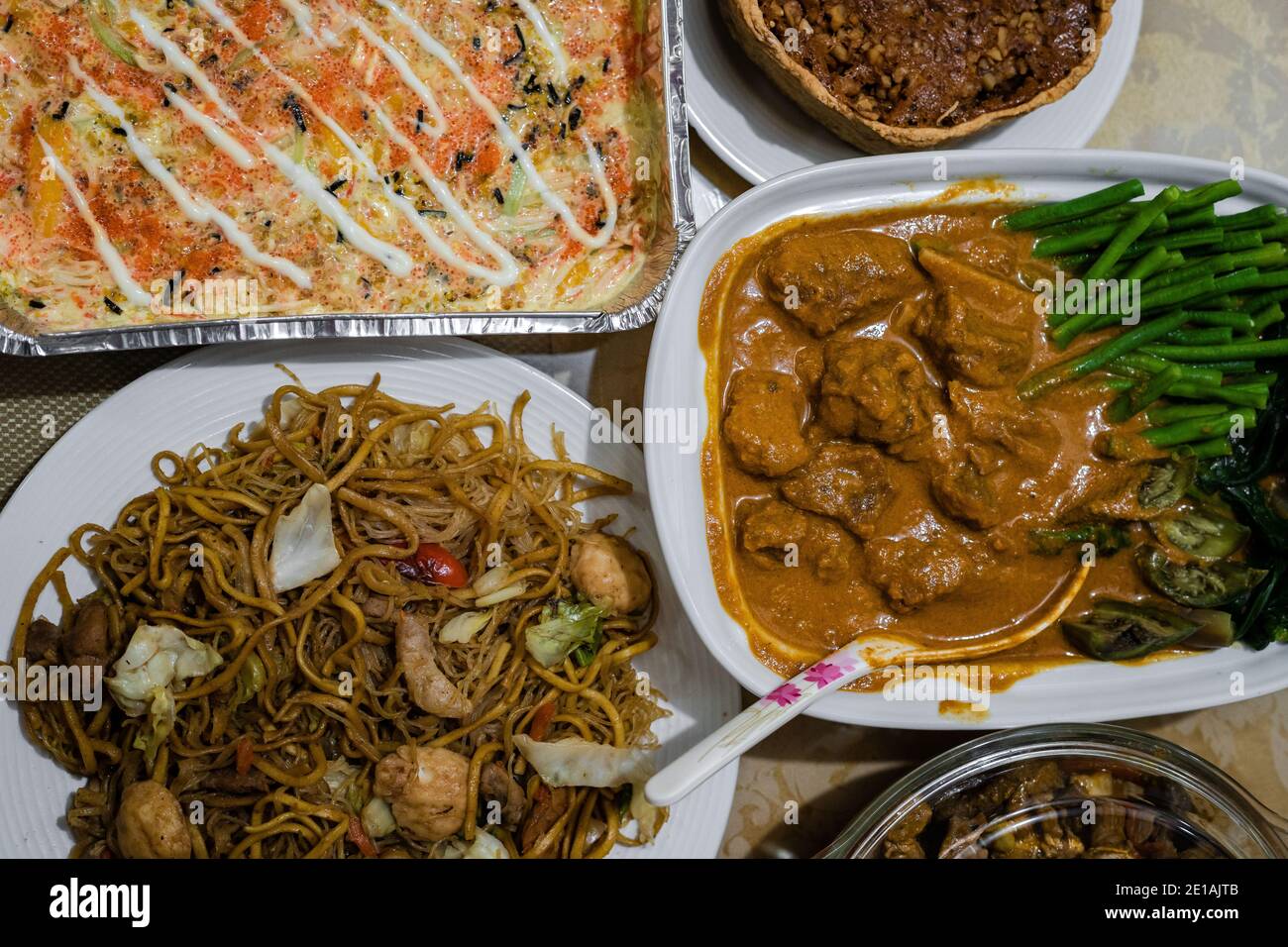 Delicious food on the table for a sumptuous meal Stock Photo - Alamy