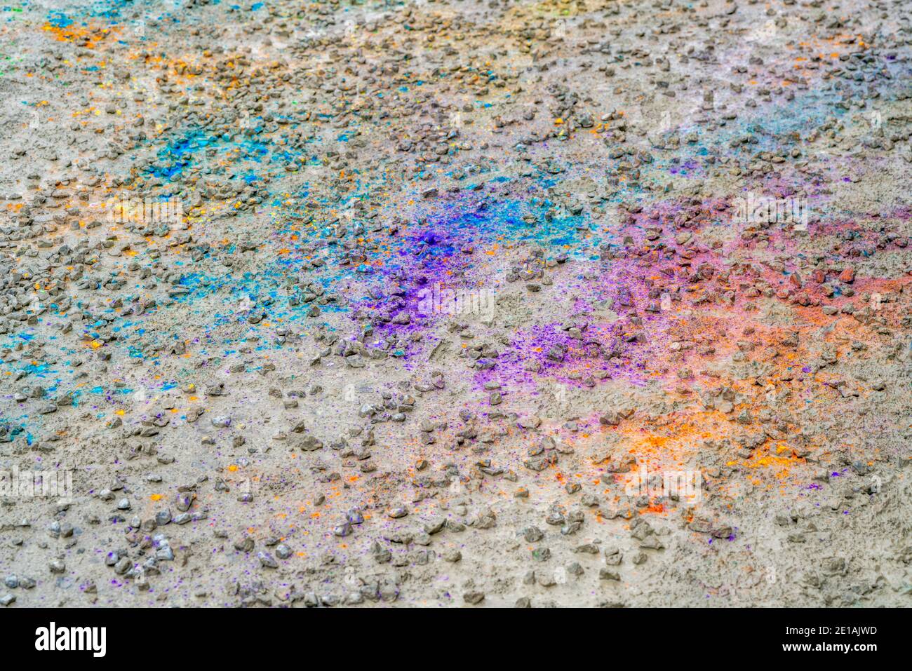 full frame abstract shot showing various colorful paint splatters on ...
