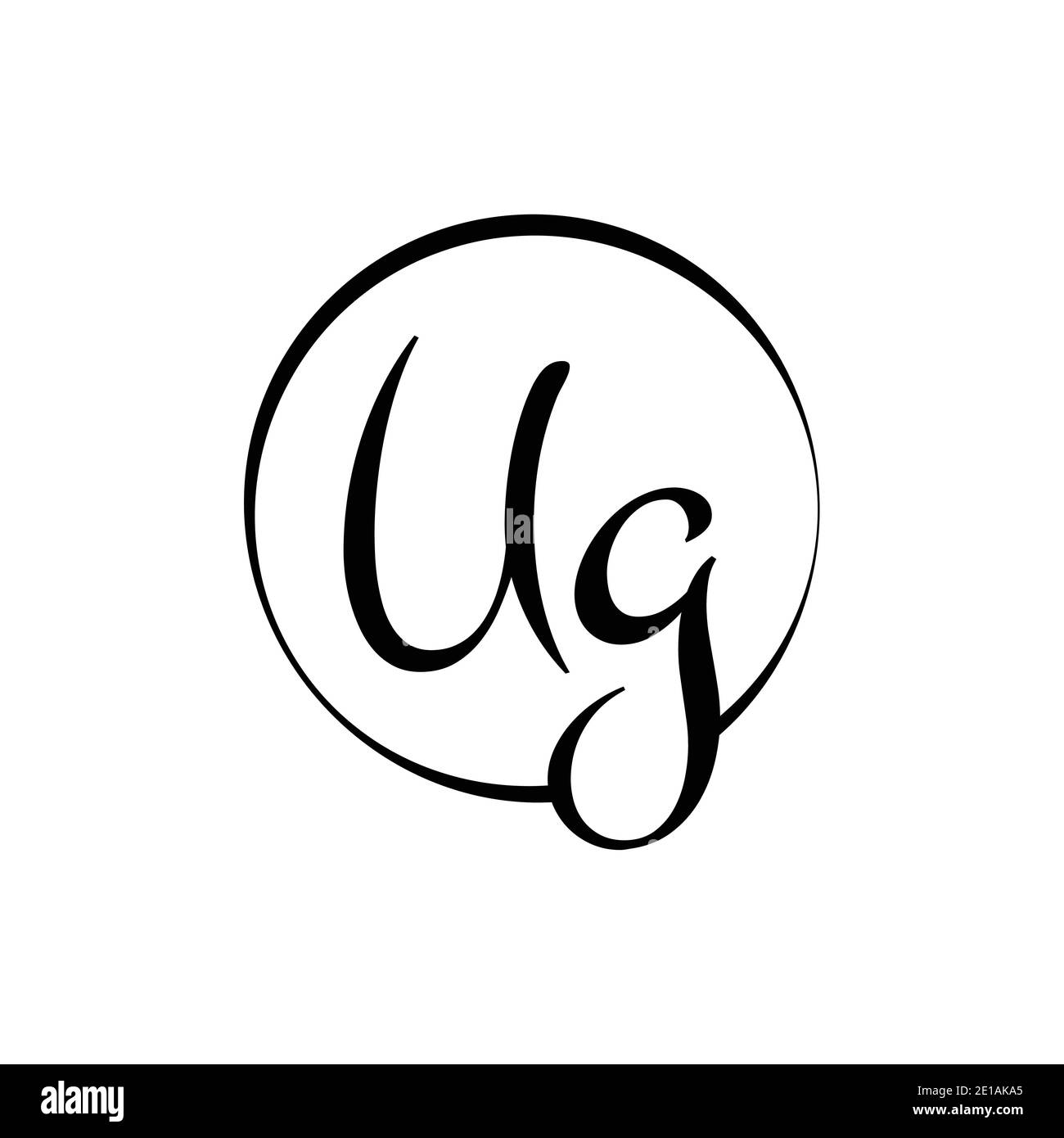 Initial UG letter Logo Design vector Template. Abstract Script Letter ...
