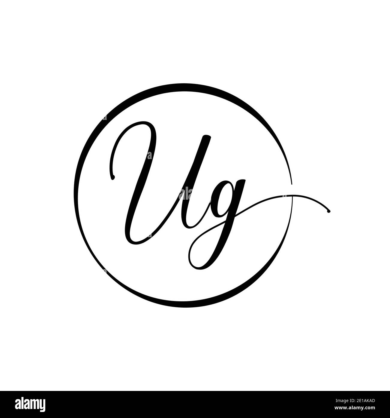 Initial UG letter Logo Design vector Template. Abstract Script Letter ...