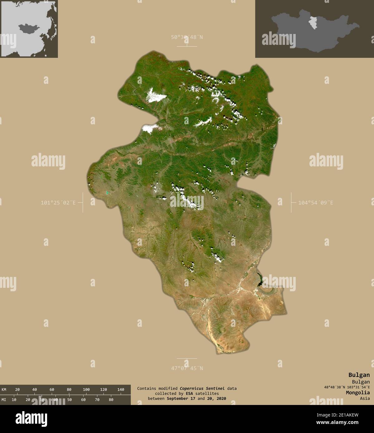 Mongolia map solid border satellite hi-res stock photography and images ...