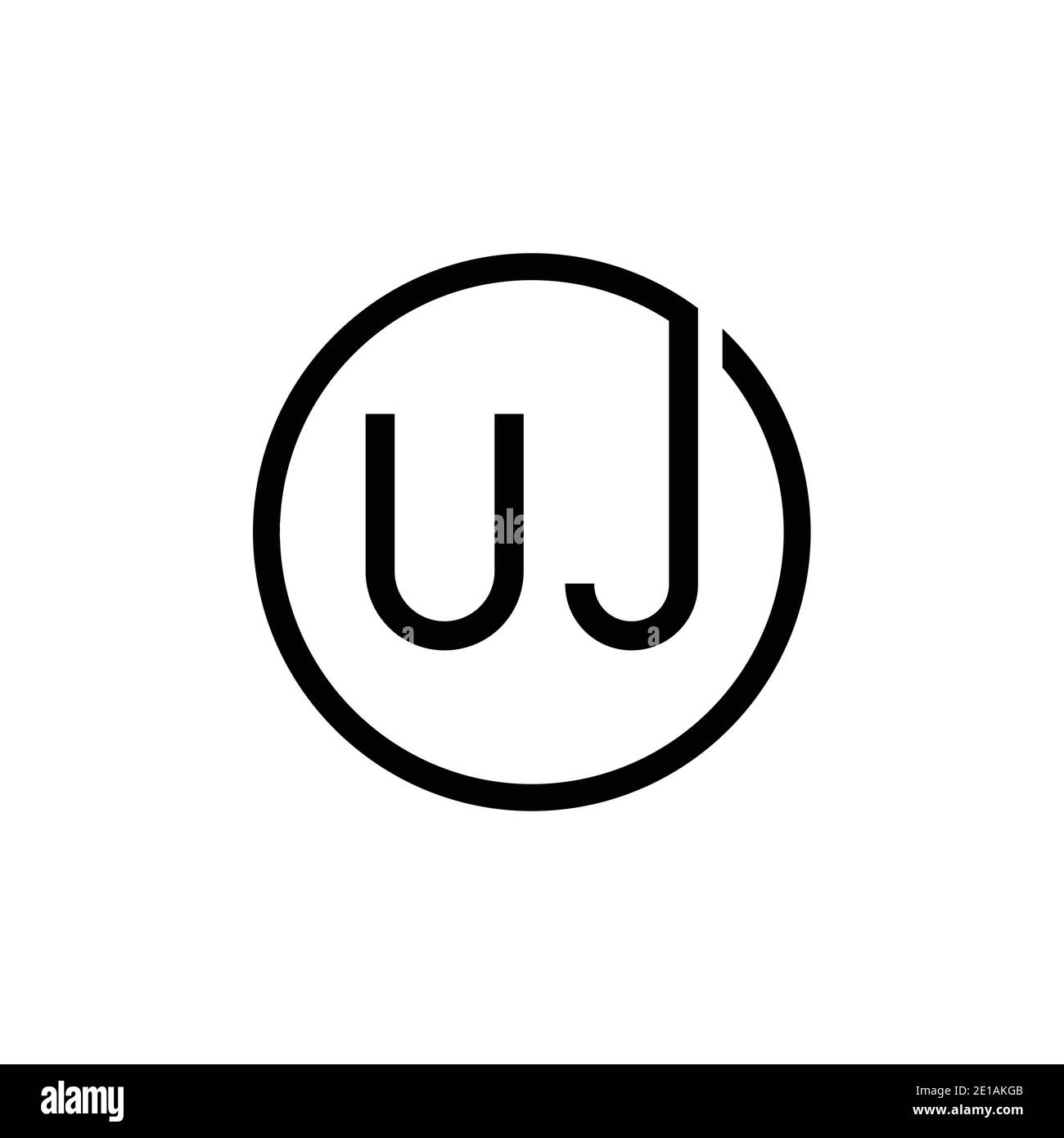Initial Circle UJ letter Logo Design vector Template. Abstract Letter ...