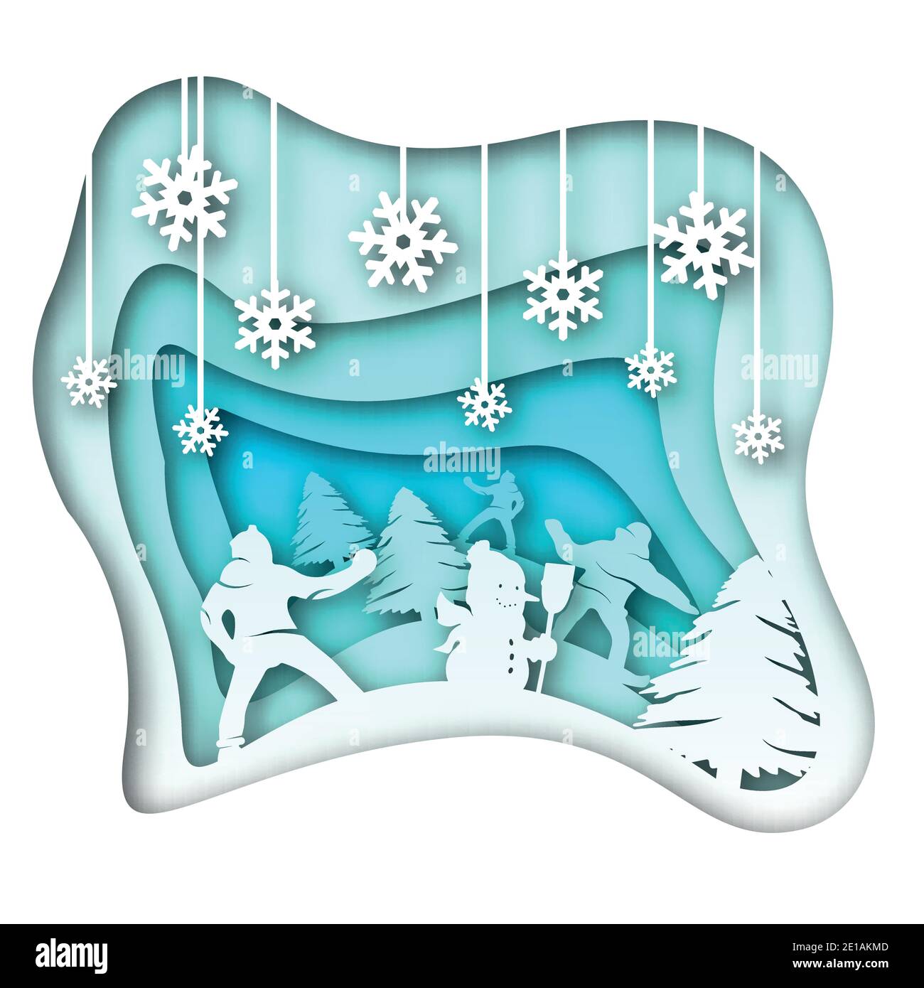 Origami paper art snow Cut Out Stock Images & Pictures - Alamy