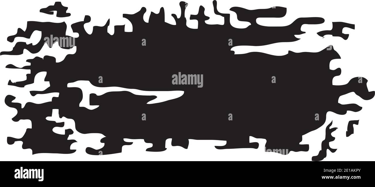 black patch brush stroke icon over white background, vector ...