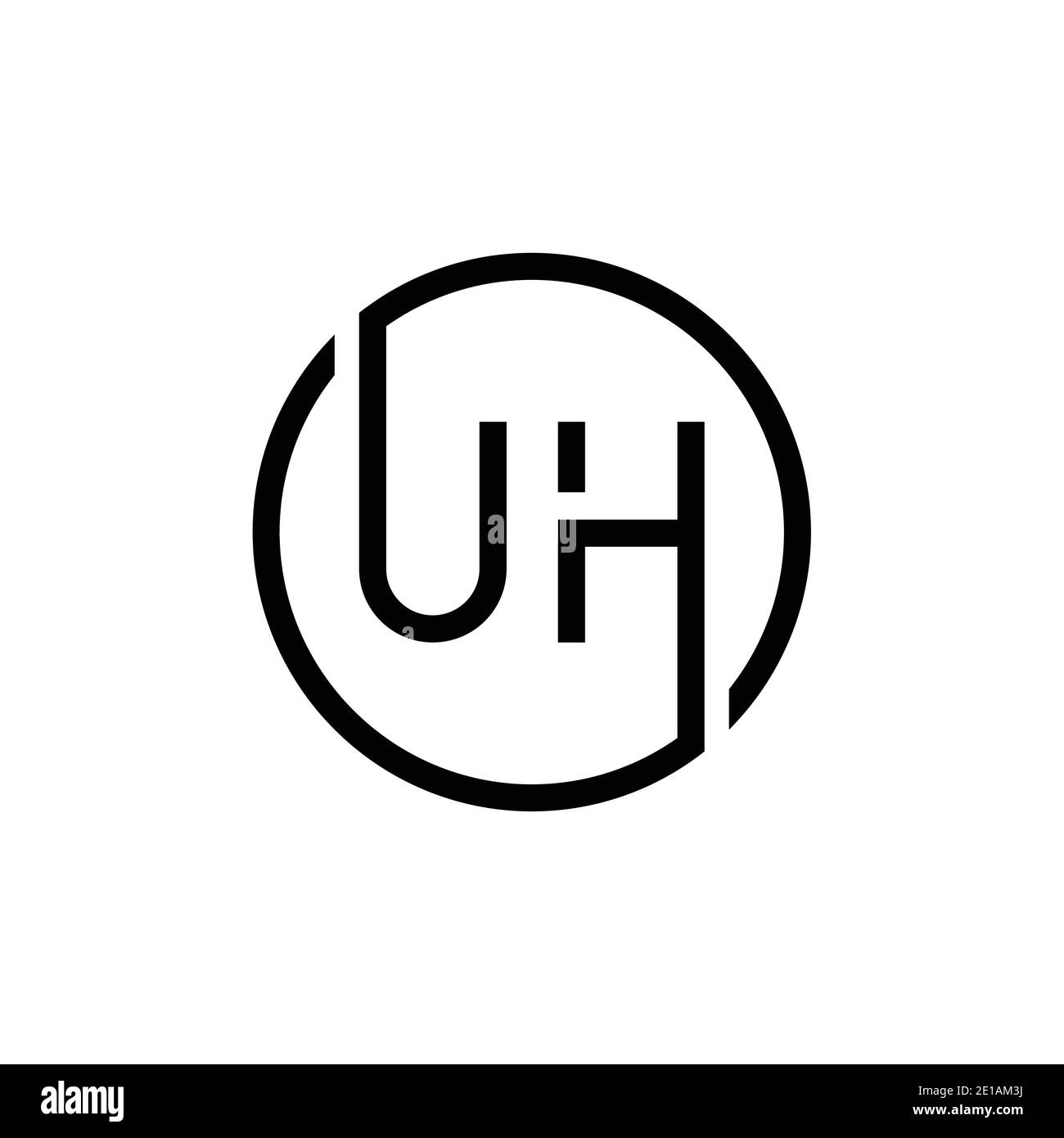 Initial Circle UH letter Logo Design vector Template. Abstract Letter UH logo Design Stock ...