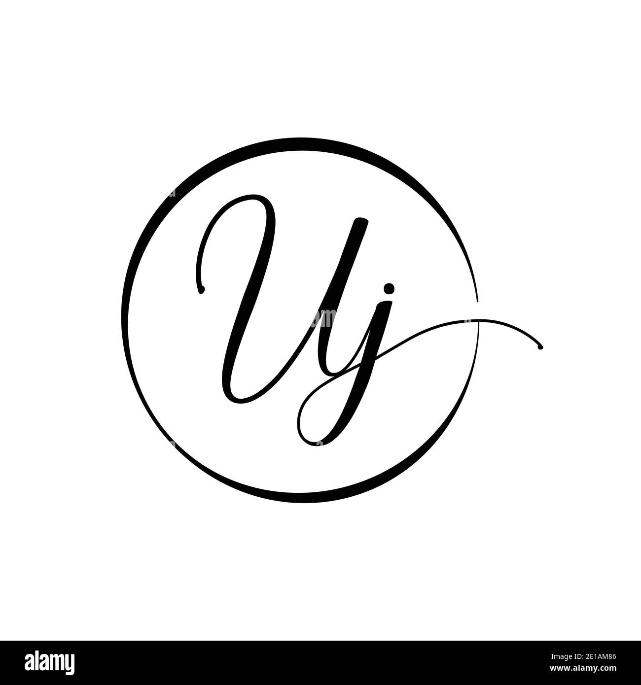 Initial UJ letter Logo Design vector Template. Abstract Script Letter ...