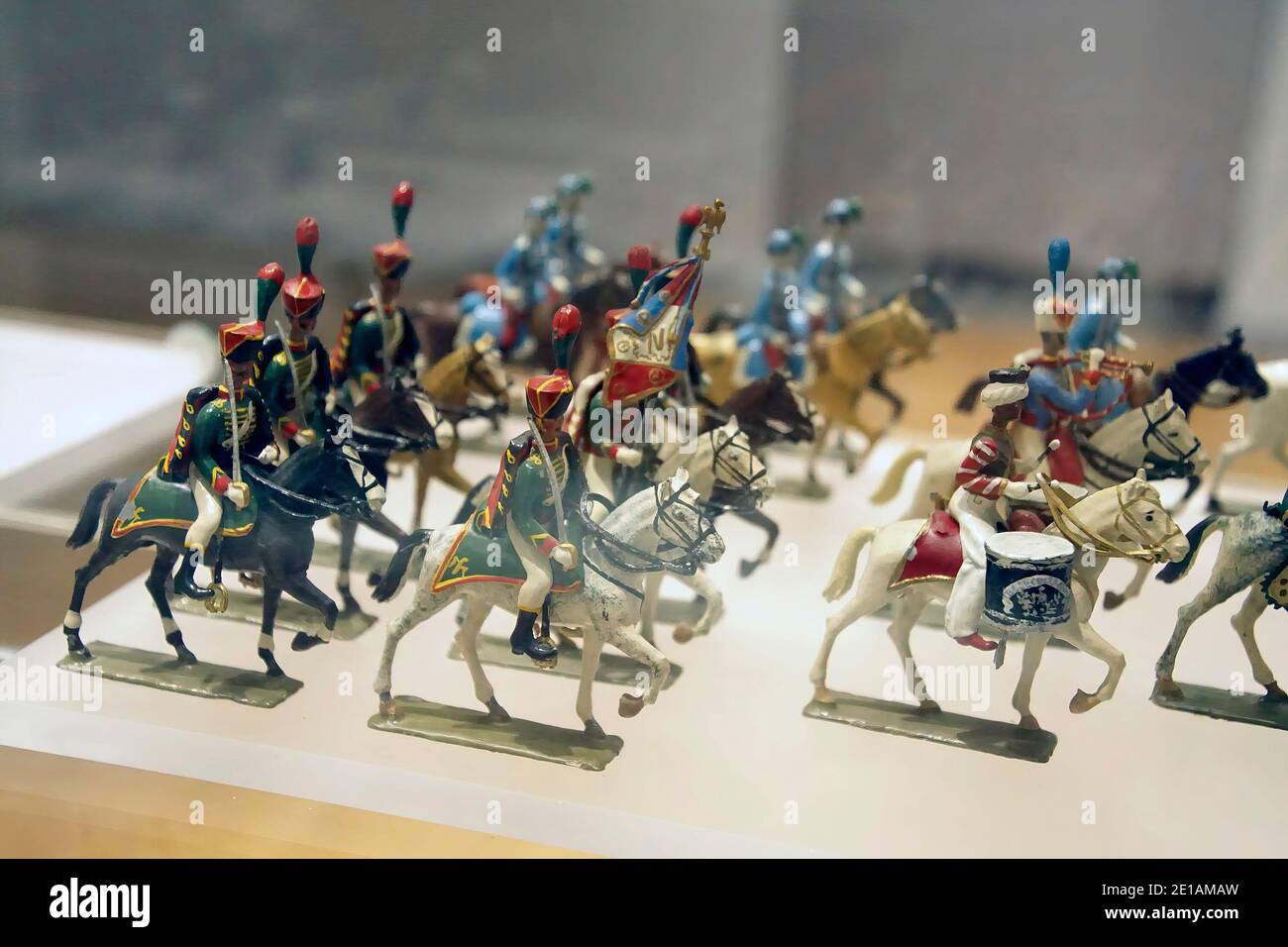 PARIS - DEC 5, 2018 - Cavalry miniature toy solider collection in Les ...