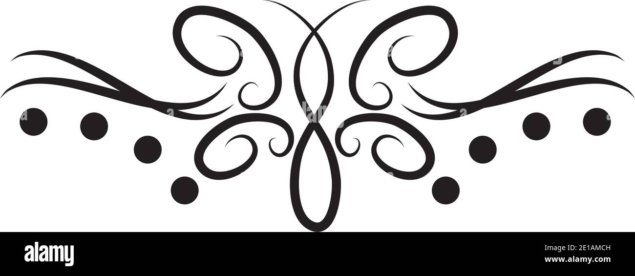 icon of vintage short swirl ornament, line style, vector illustration ...