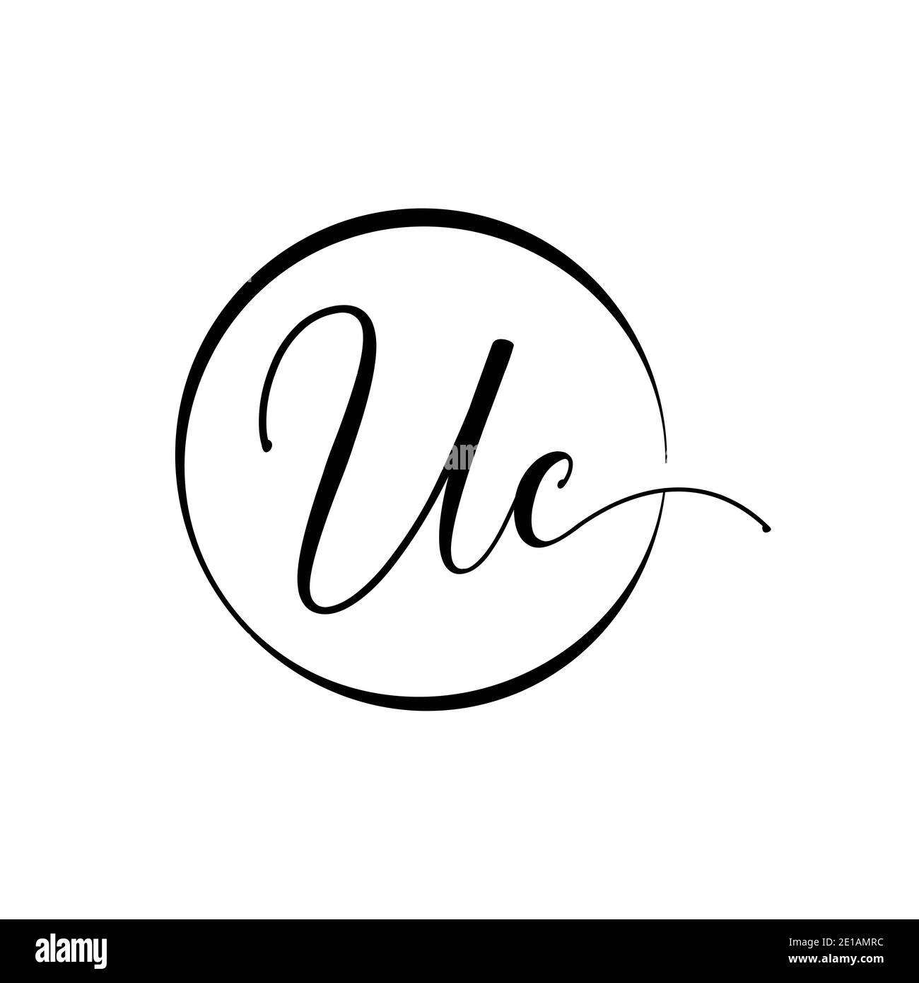 Initial UC letter Logo Design vector Template. Abstract Script Letter ...