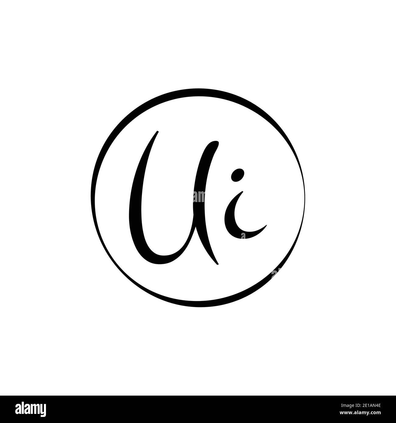 Initial UI letter Logo Design vector Template. Abstract Script Letter ... Initial UI letter Logo Design vector Template. Abstract Script Letter ...