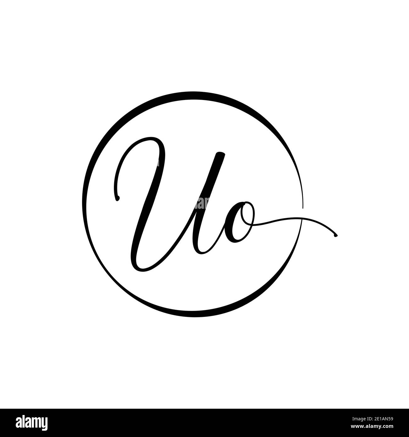 Initial UO letter Logo Design vector Template. Abstract Script Letter ...