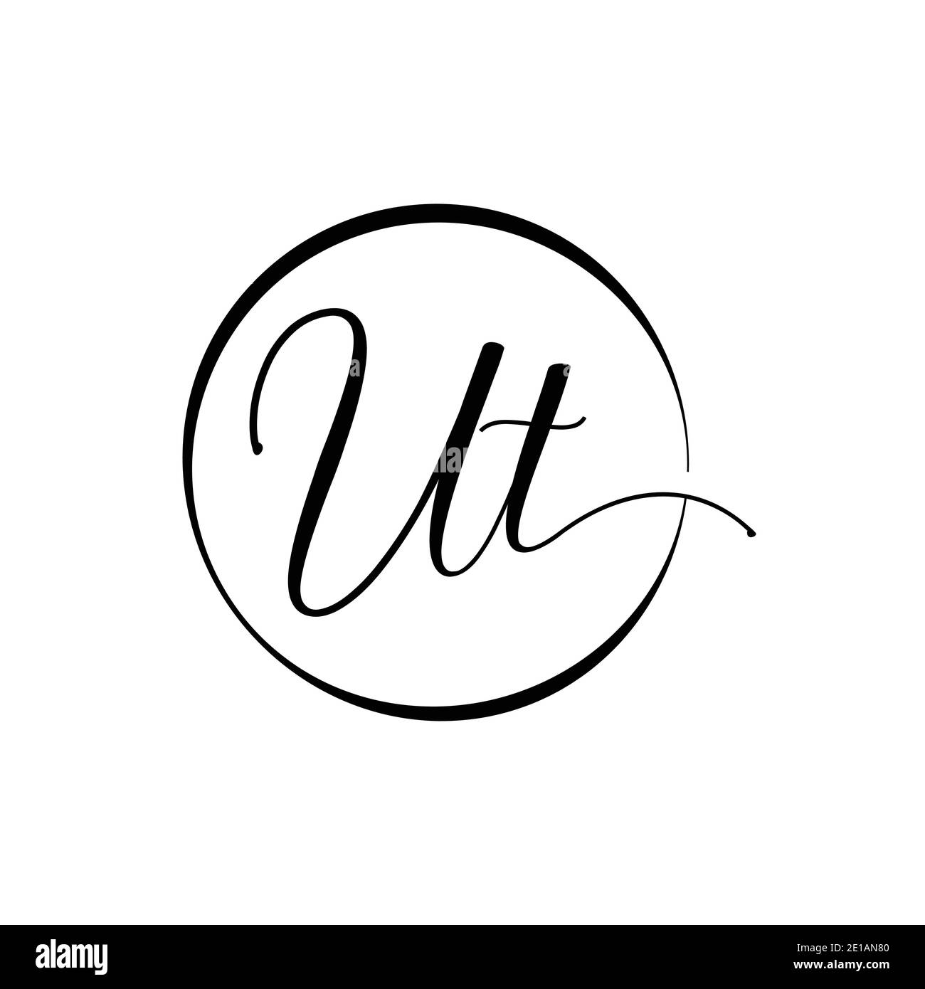 Initial UT letter Logo Design vector Template. Abstract Script Letter ...