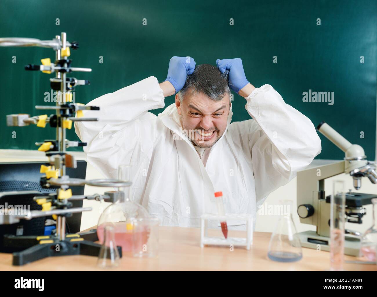 A chemist in the laboratory is dissatisfied with the result of his ...