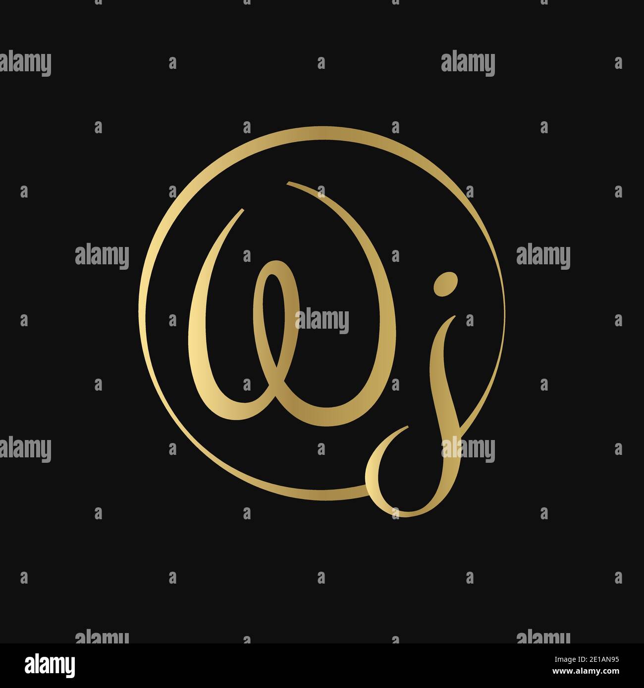 Creative WJ letter Logo Design vector Template. Abstract Script Letter ...