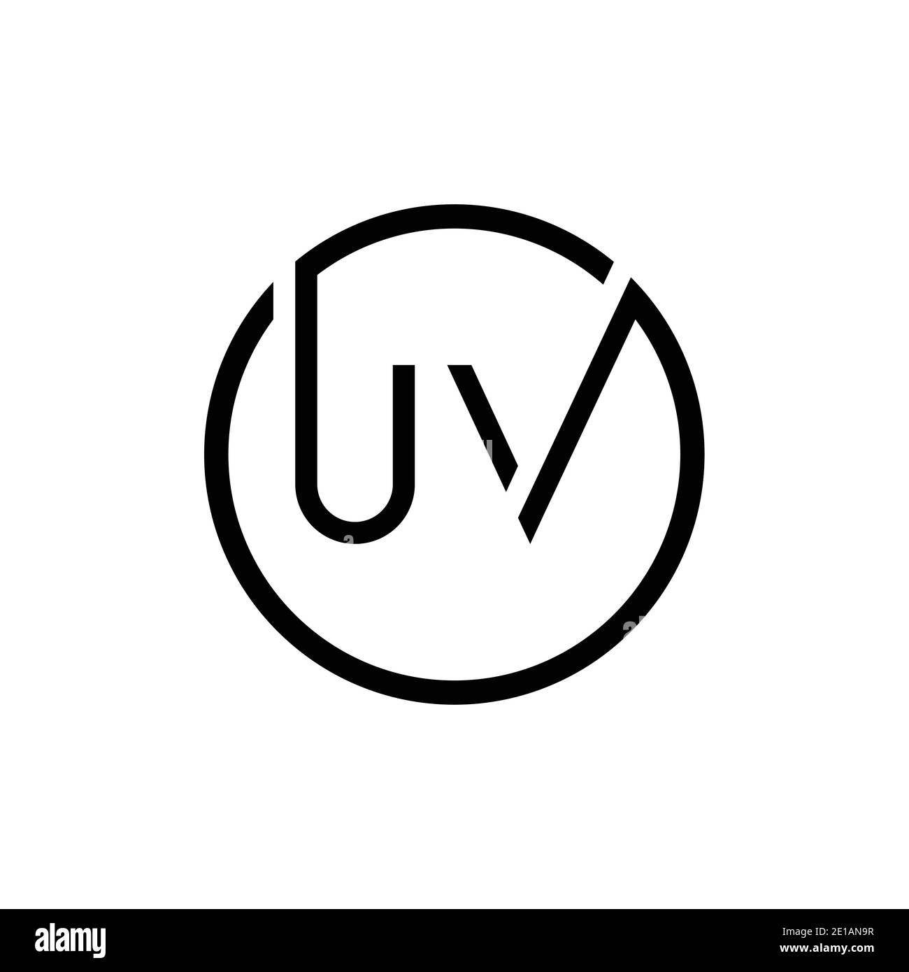 Initial Circle UV letter Logo Design vector Template. Abstract Letter ...