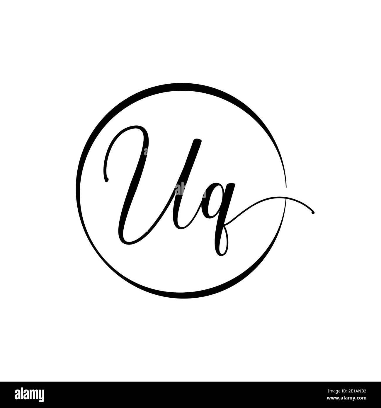 Initial UQ letter Logo Design vector Template. Abstract Script Letter ...
