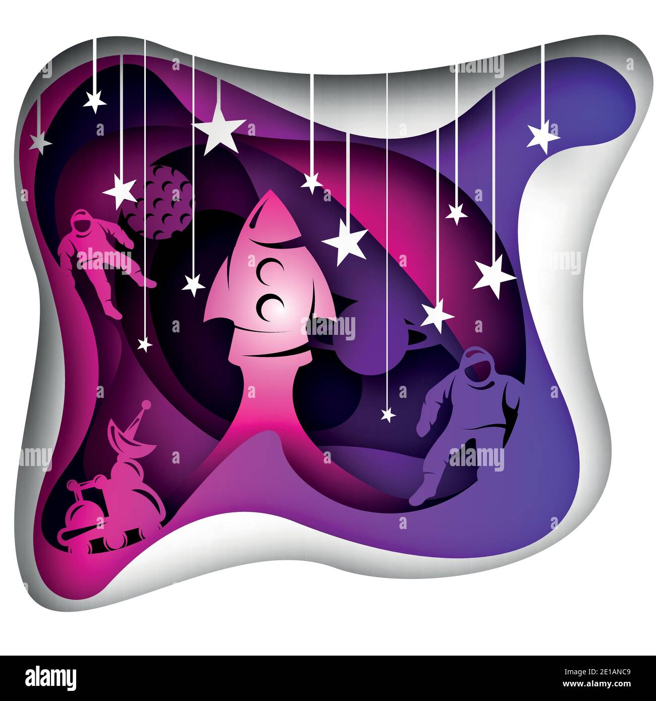 Digital vector space galaxy Cut Out Stock Images & Pictures - Alamy