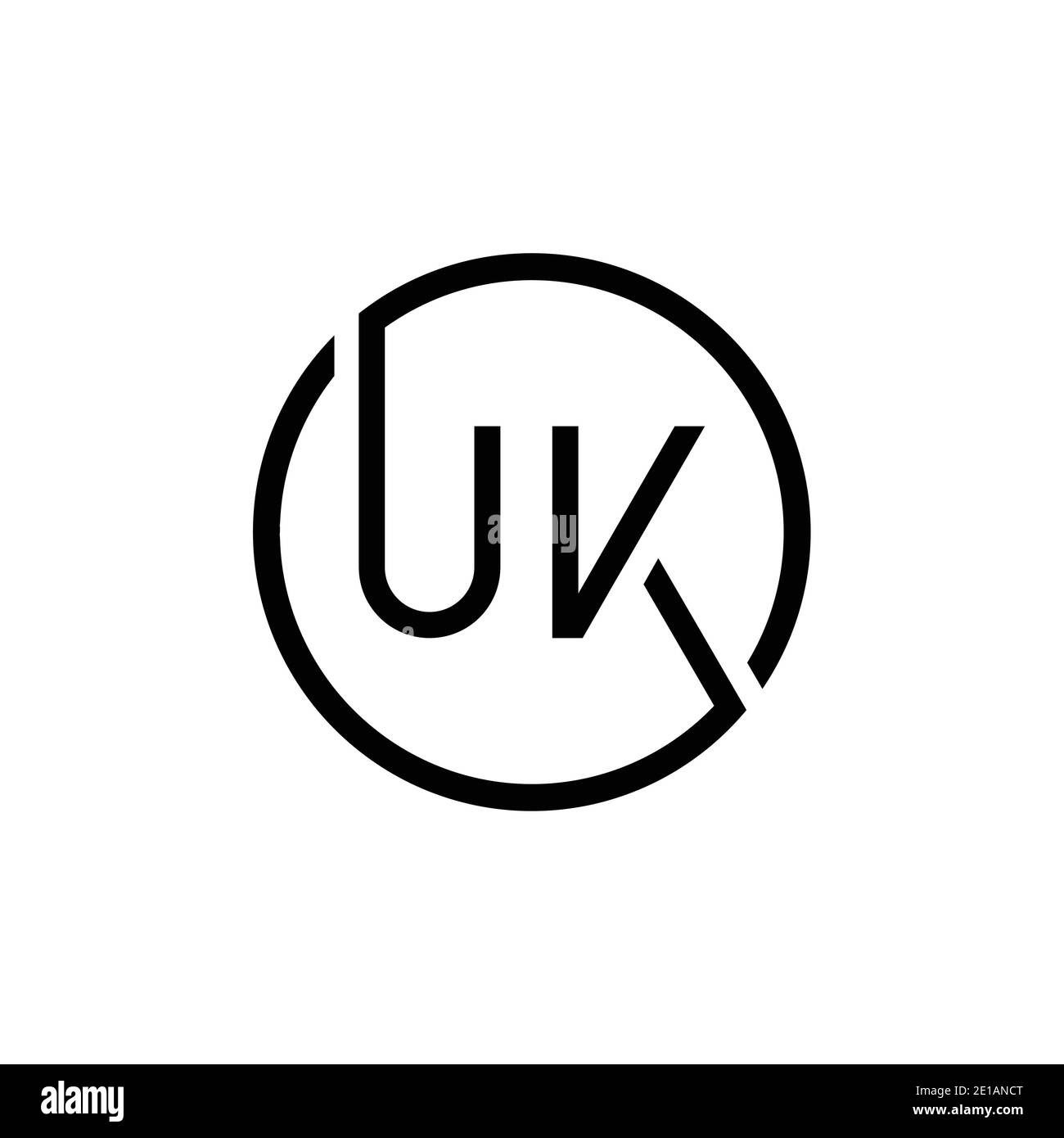 Initial Circle UK letter Logo Design vector Template. Abstract Letter ...