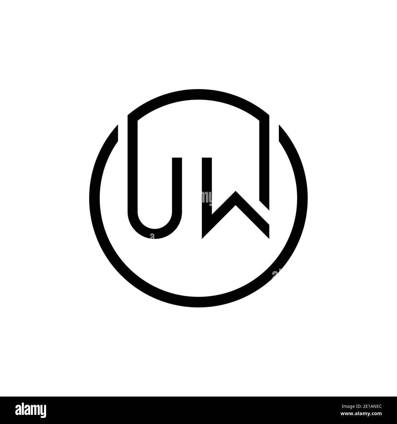 Initial Circle UW letter Logo Design vector Template. Abstract Letter ...